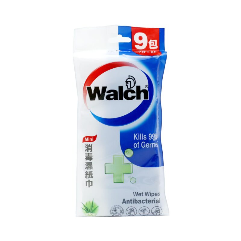 WALCH 威露士迷你消毒濕紙巾 – 蘆薈 7片x9’S – 龍豐集團官方網購平台